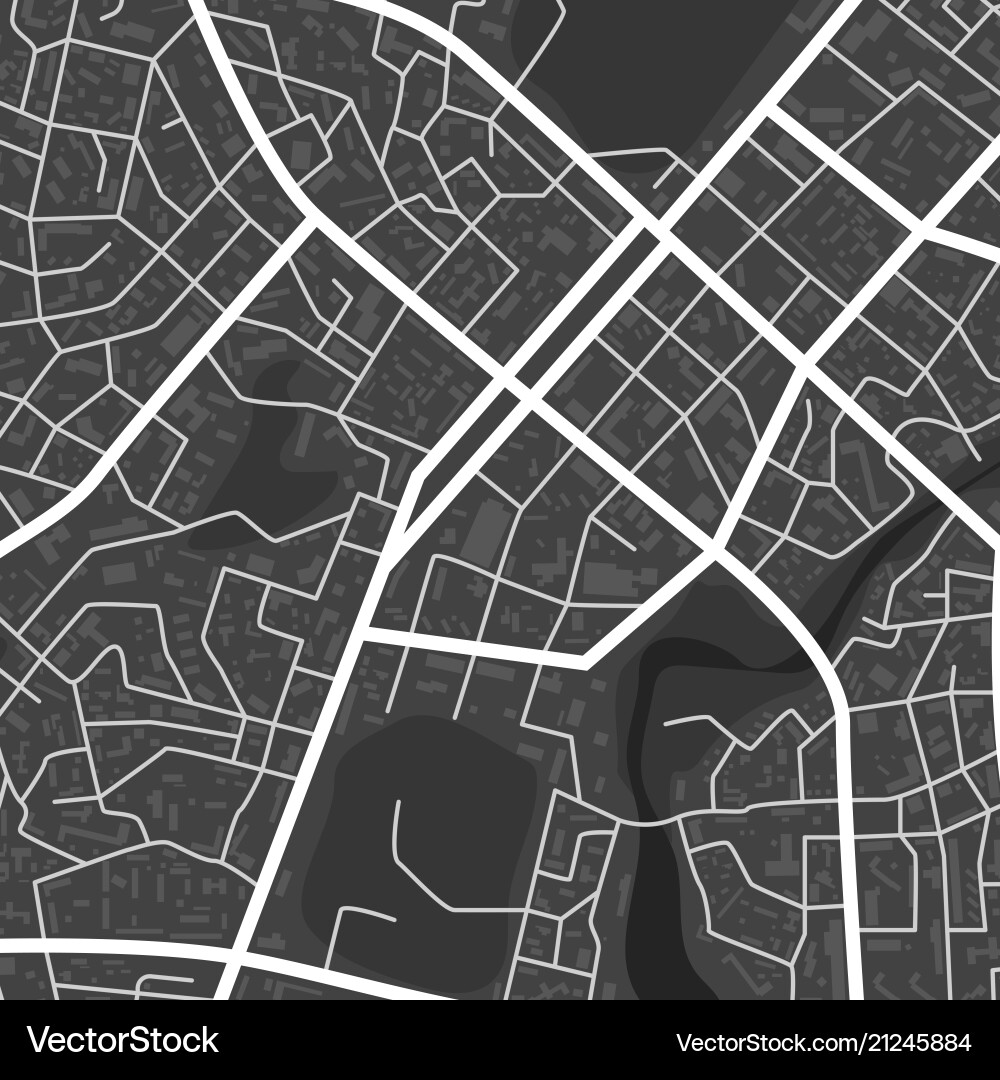 Abstract black and white city map Royalty Free Vector Image