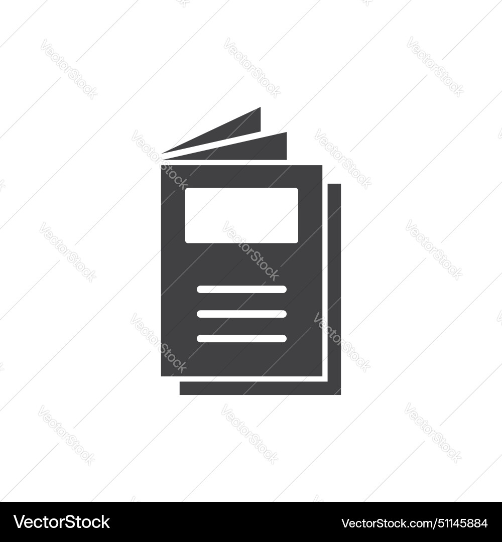 Brochure flyer icon in flat style booklet Vector Image