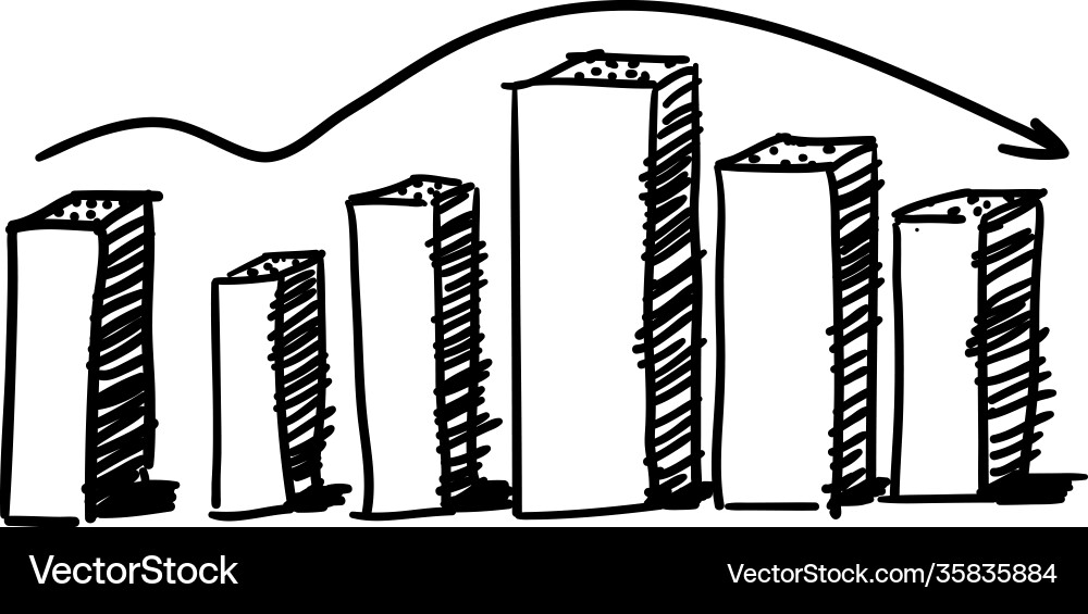 Doodle bar graph Royalty Free Vector Image - VectorStock