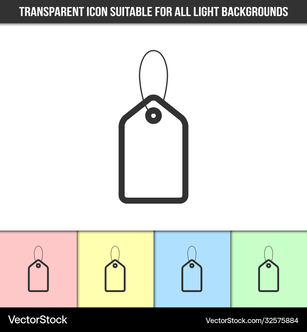 Einfache Kontur transparent Preis-Tag-Symbol Vektorbild
