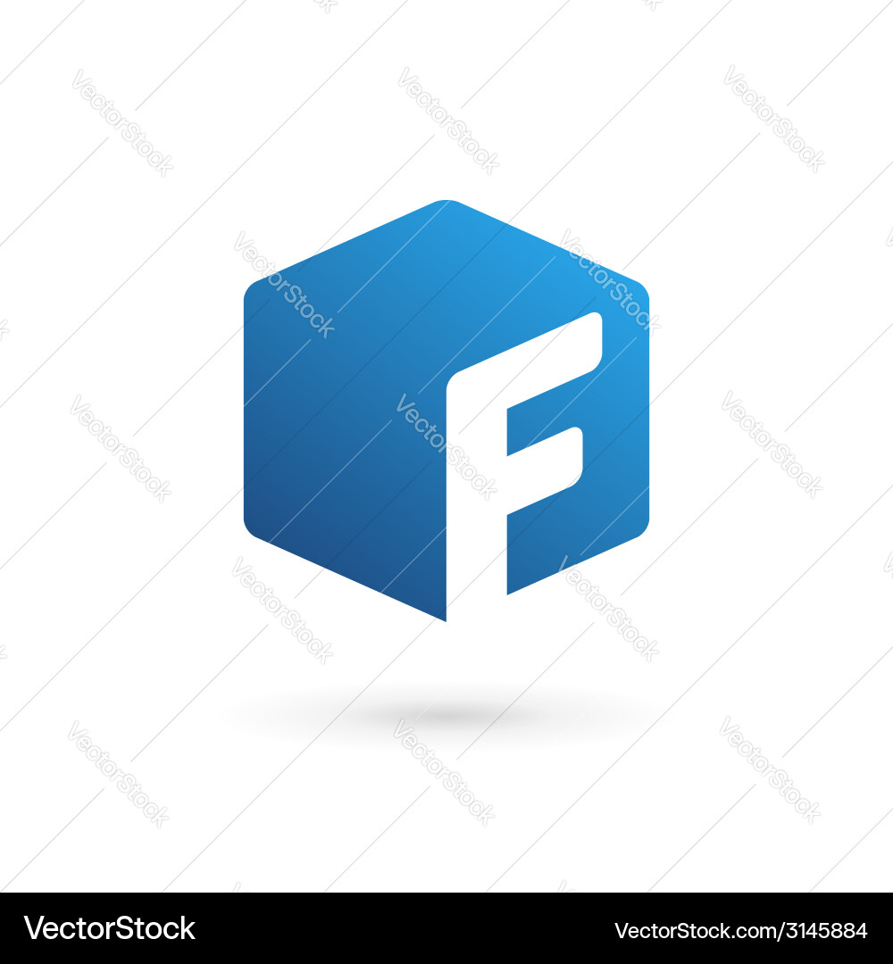 Letter f cube logo icon Royalty Free Vector Image