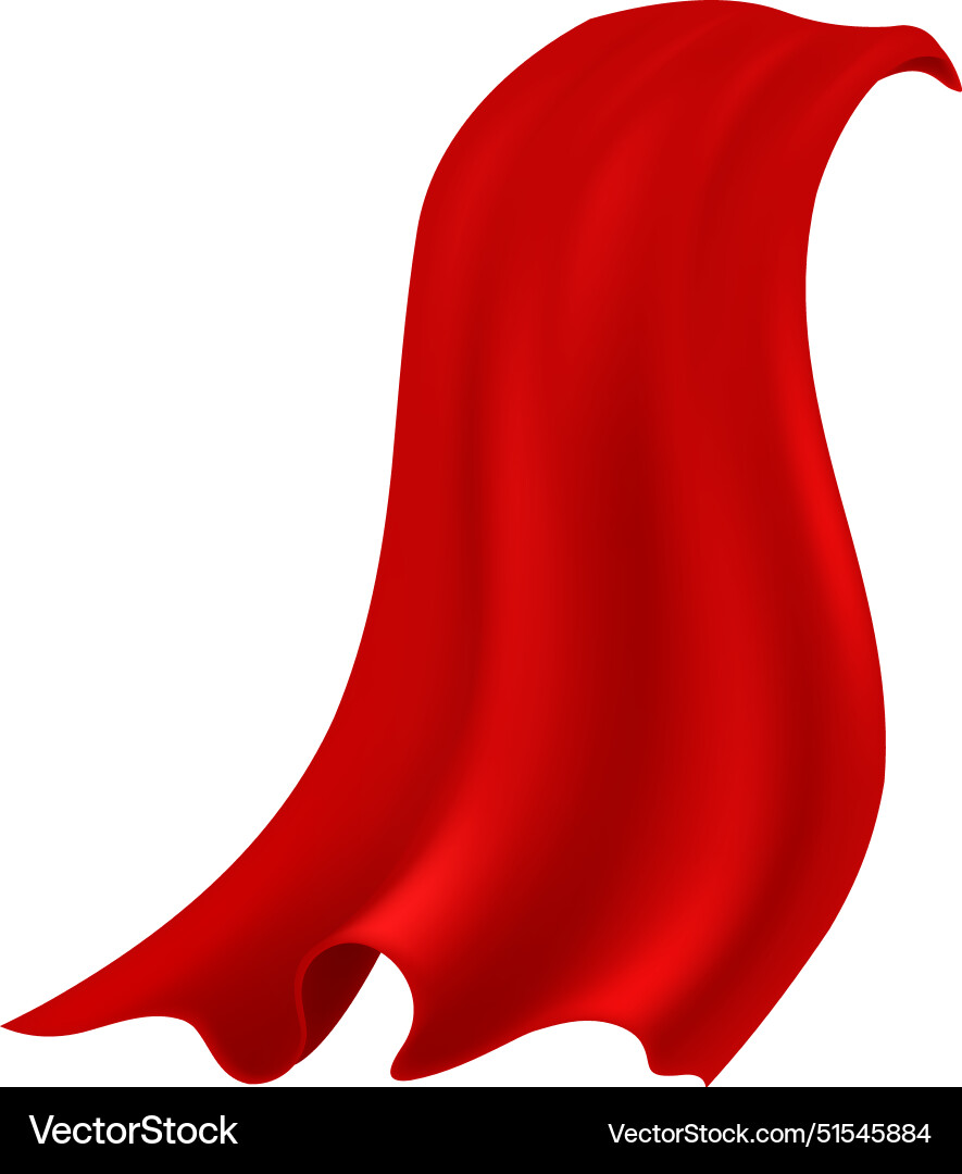Red textile realistic drapery cape silk and Vector Image