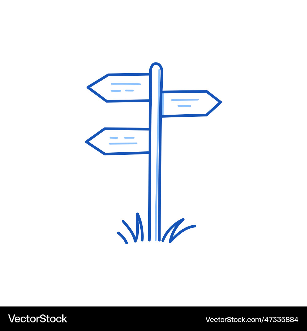 Road sign doodle hand drawn sketch style Vector Image