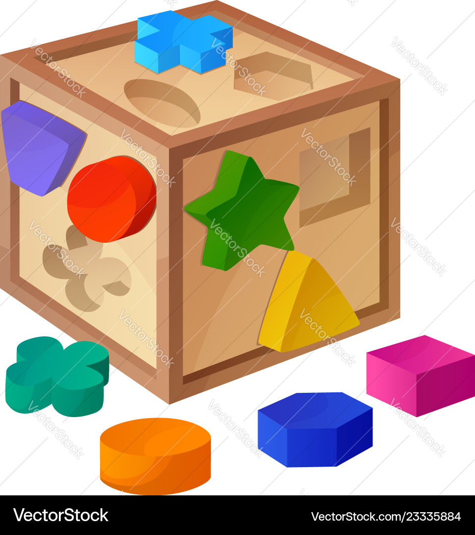 Shape sorter toy isolated on white background Vector Image