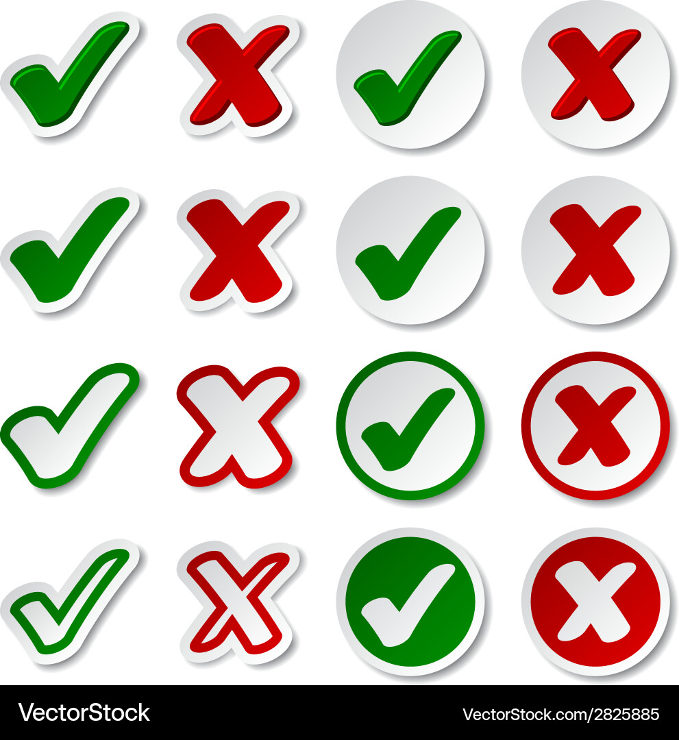 Checkmark stickers Royalty Free Vector Image - VectorStock