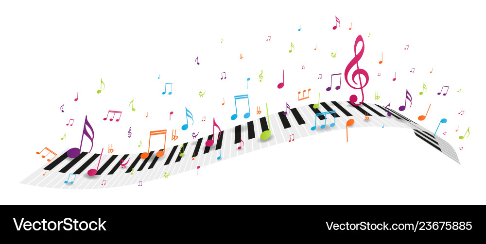 Colorful music notes background Royalty Free Vector Image