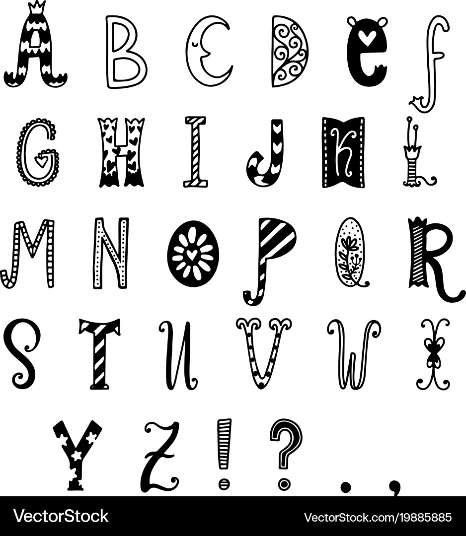 Decor alphabet Royalty Free Vector Image - VectorStock