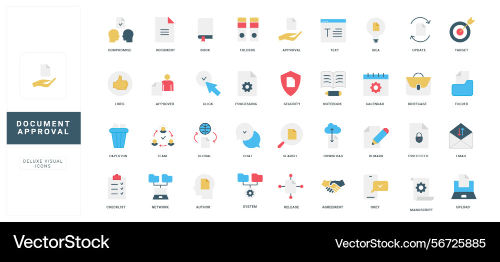 Document approval audit verification certified Vector Image