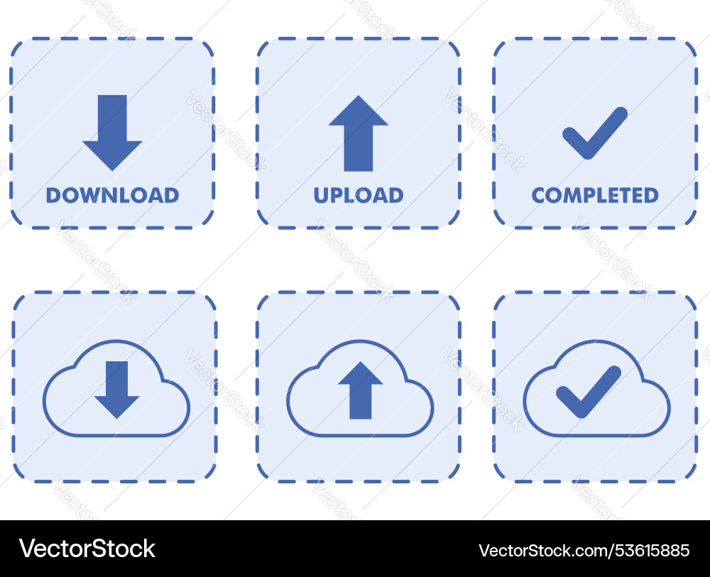 Download upload area file storage box Royalty Free Vector