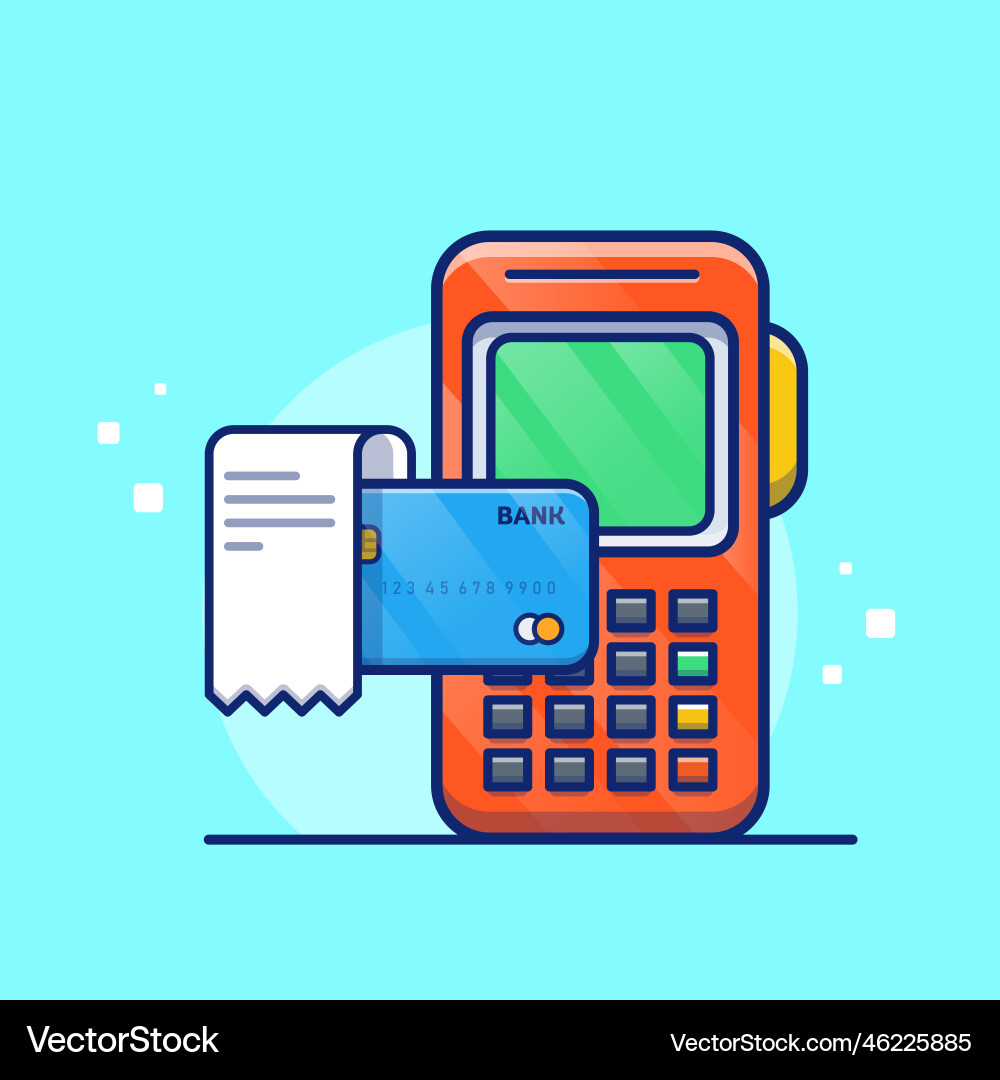 Electronic data capture receipt and bank card Vector Image