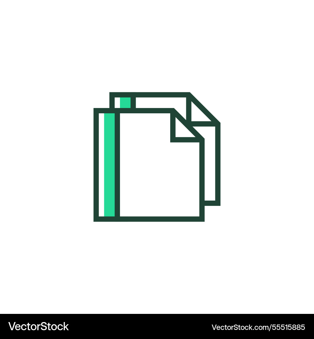 Folded corner document icon linear style sign Vector Image