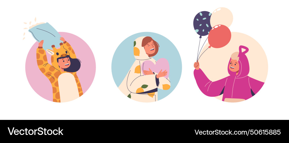 Isolated round icons or avatars Royalty Free Vector Image