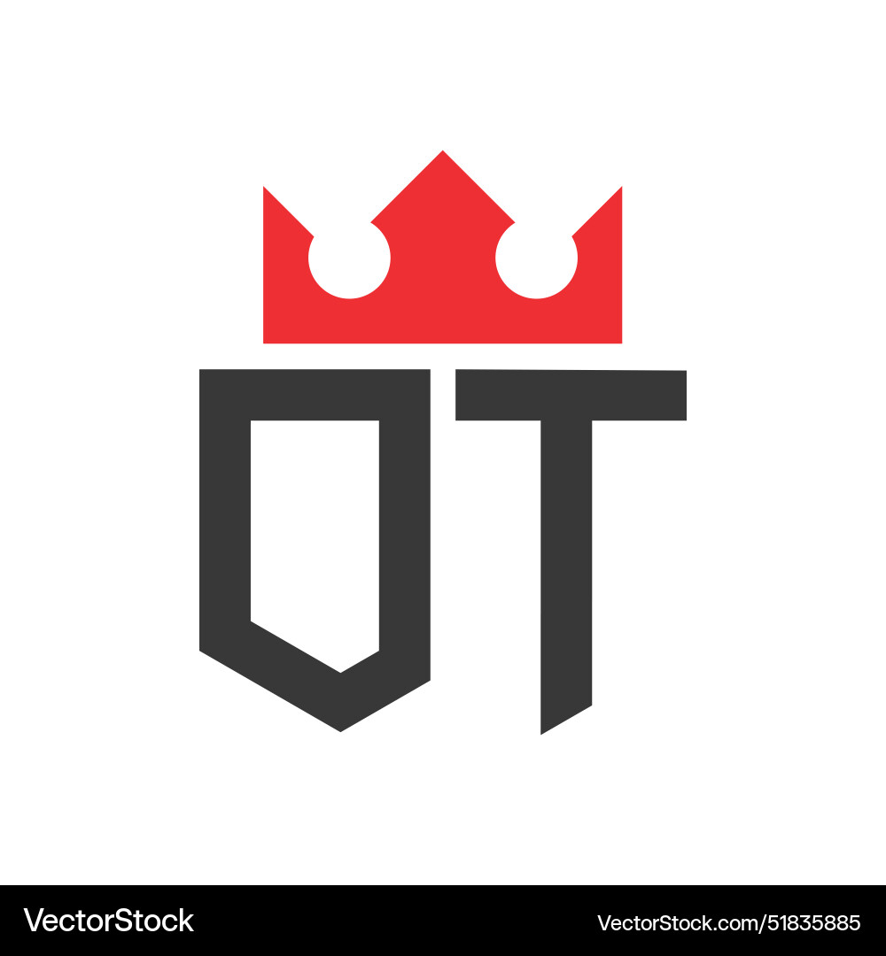 Letter ot crown logo Royalty Free Vector Image