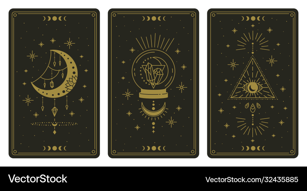 Magical tarot cards magic occult Royalty Free Vector Image