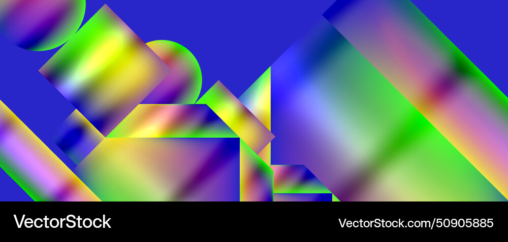 Neon color abstract geometric shapes background Vector Image