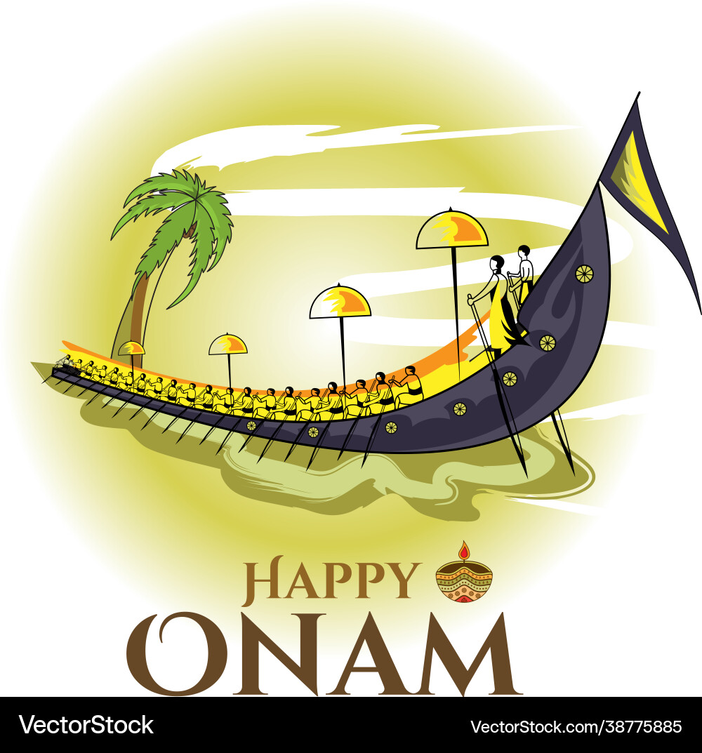 Onam boat Royalty Free Vector Image - VectorStock
