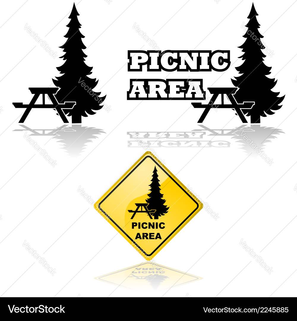 Picnic area Royalty Free Vector Image - VectorStock