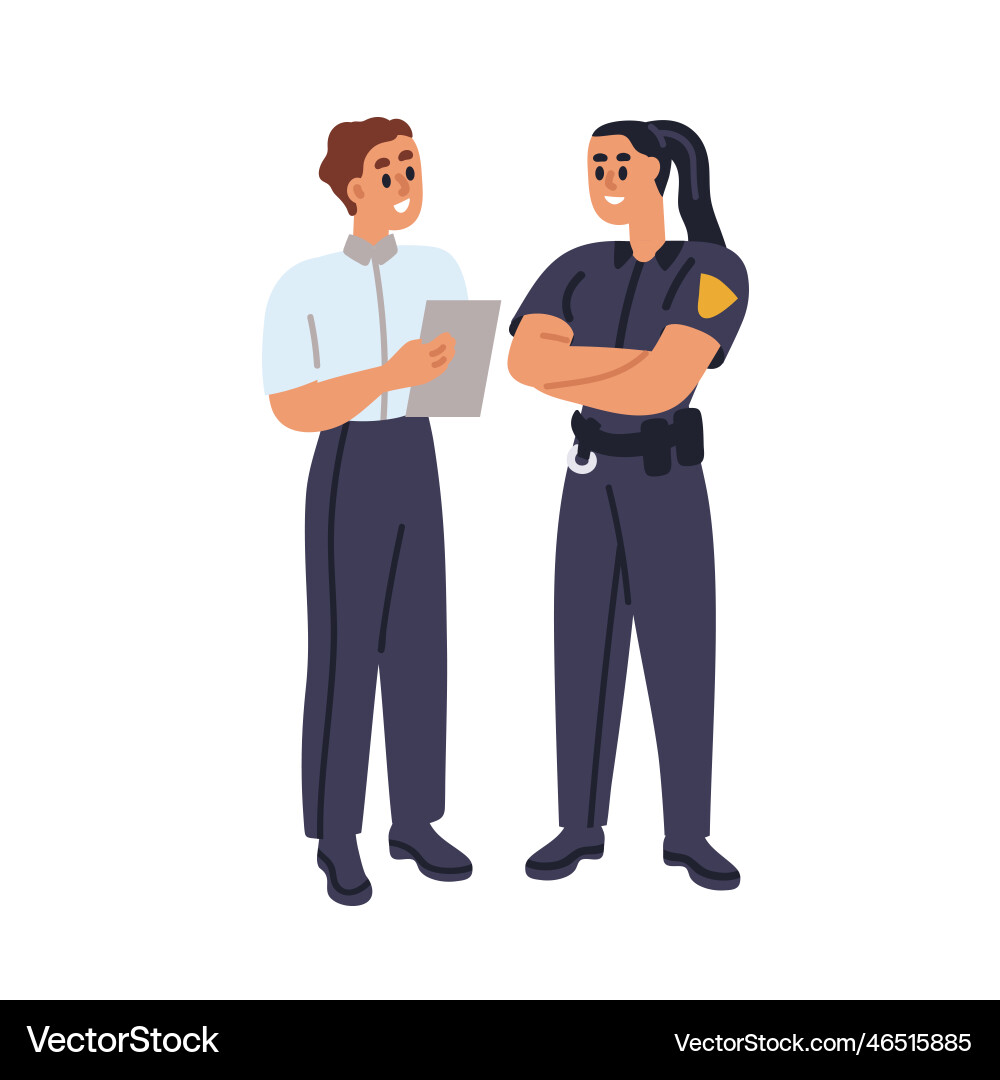 Police and Detective Collaboration Royalty Free Vector Image