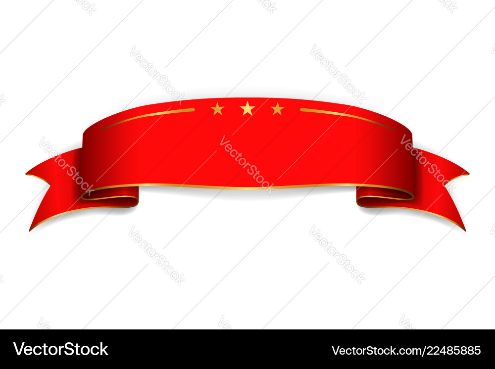 Red satin empty ribbon blank banner design Vector Image