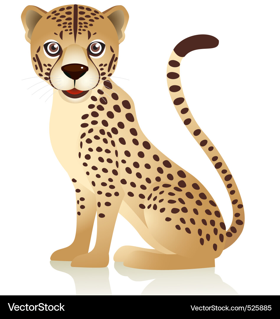 Smiling cheetah cartoon Royalty Free Vector Image