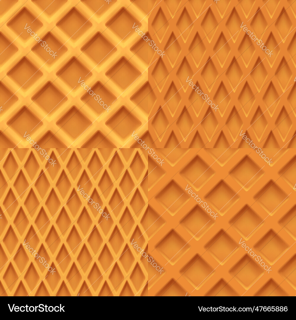A seamless waffle texture backdrop in set Vector Image
