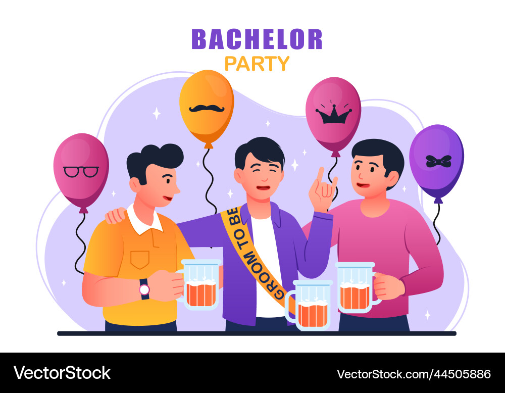 Bachelor party concept Royalty Free Vector Image