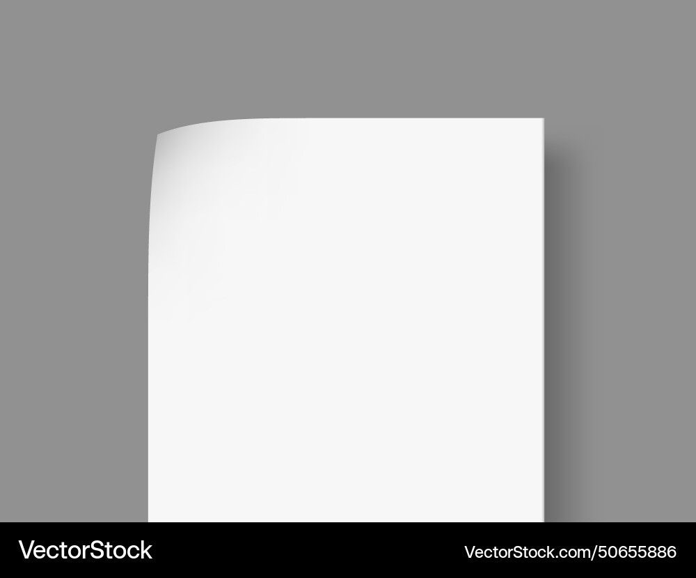 Clear a4 office paper sheet with folded corner Vector Image