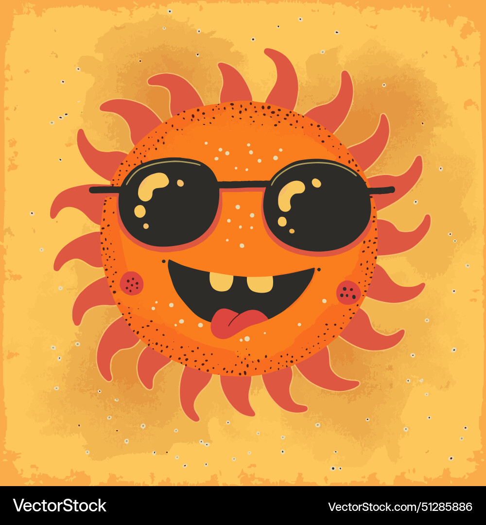 Happy sun cute and funny design Royalty Free Vector Image