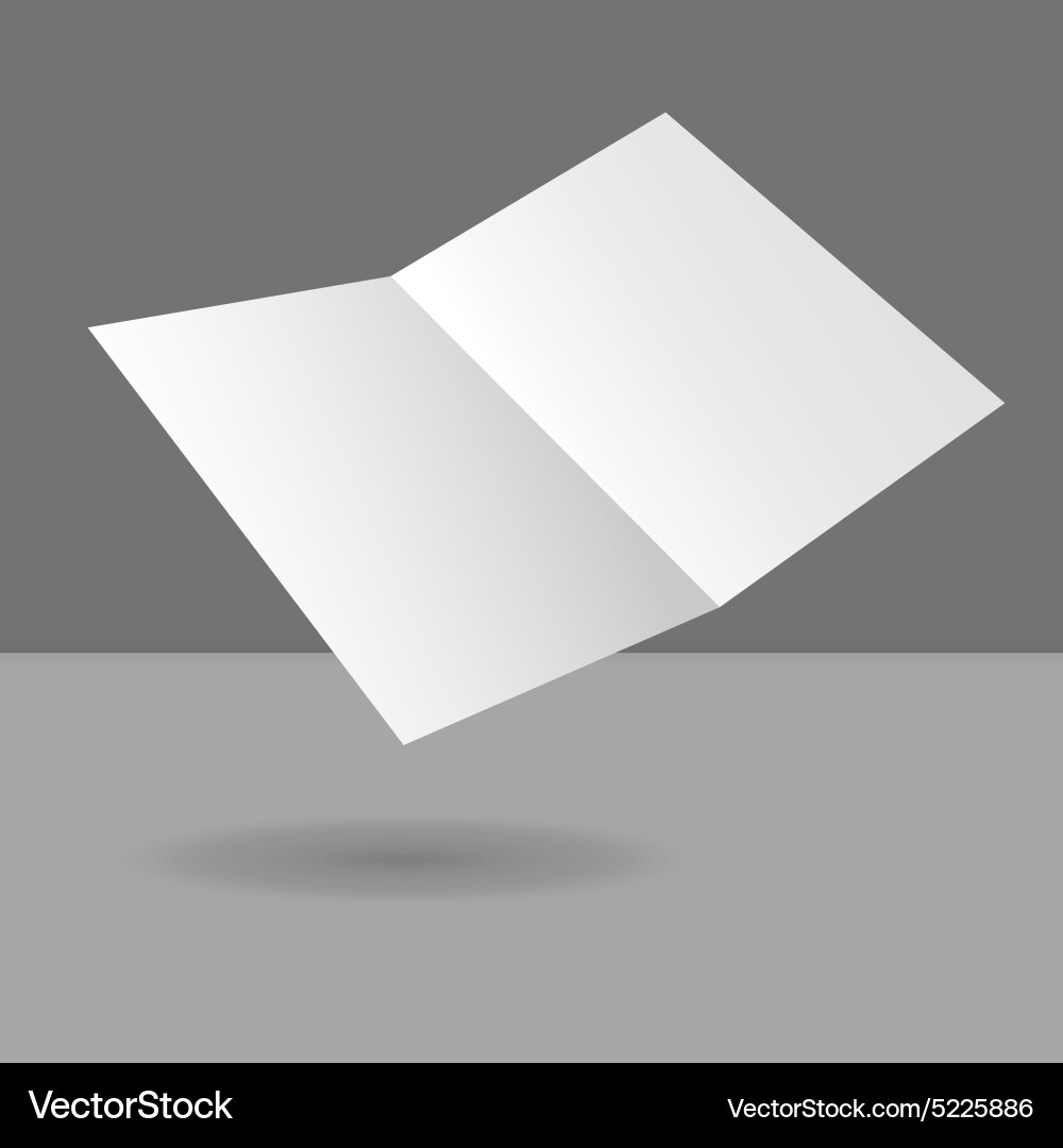 Hovering blank two fold paper brochure Royalty Free Vector