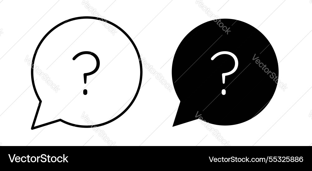 Interrogation icons pack in black flat and strokes