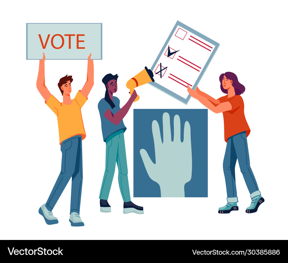 People voting - democracy and political rights Vector Image