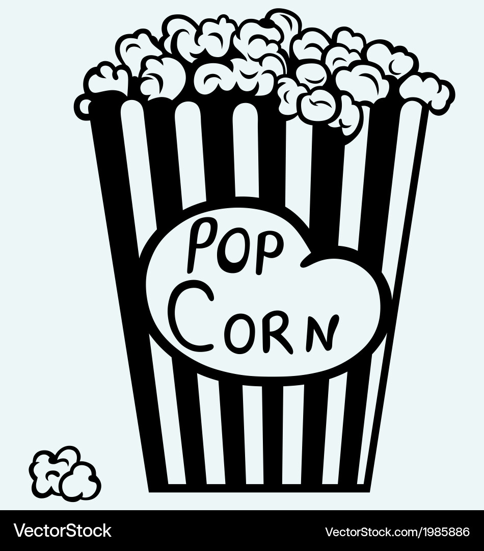 Popcorn exploding inside the packaging Royalty Free Vector