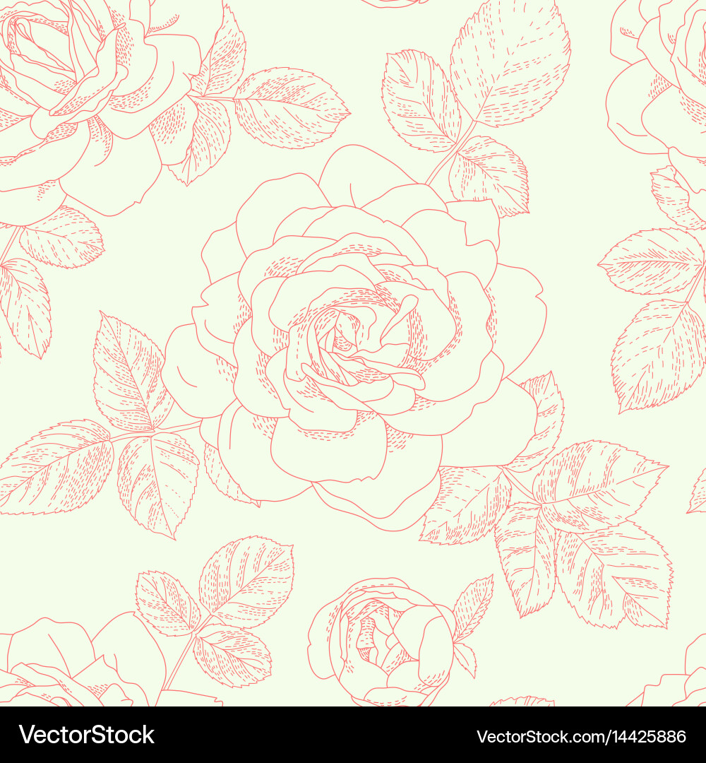 Roses seamless pattern Royalty Free Vector Image