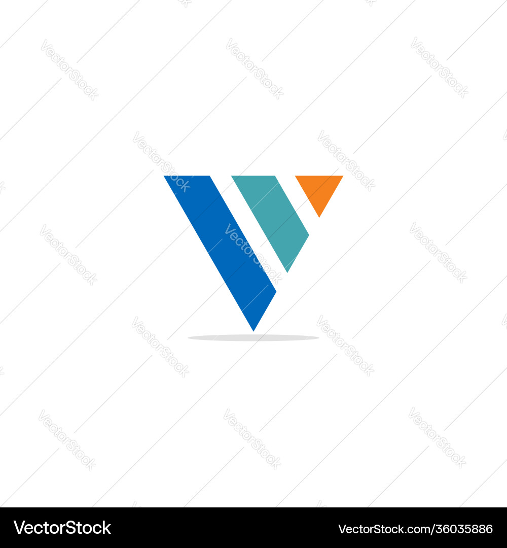V shape line colored logo Royalty Free Vector Image