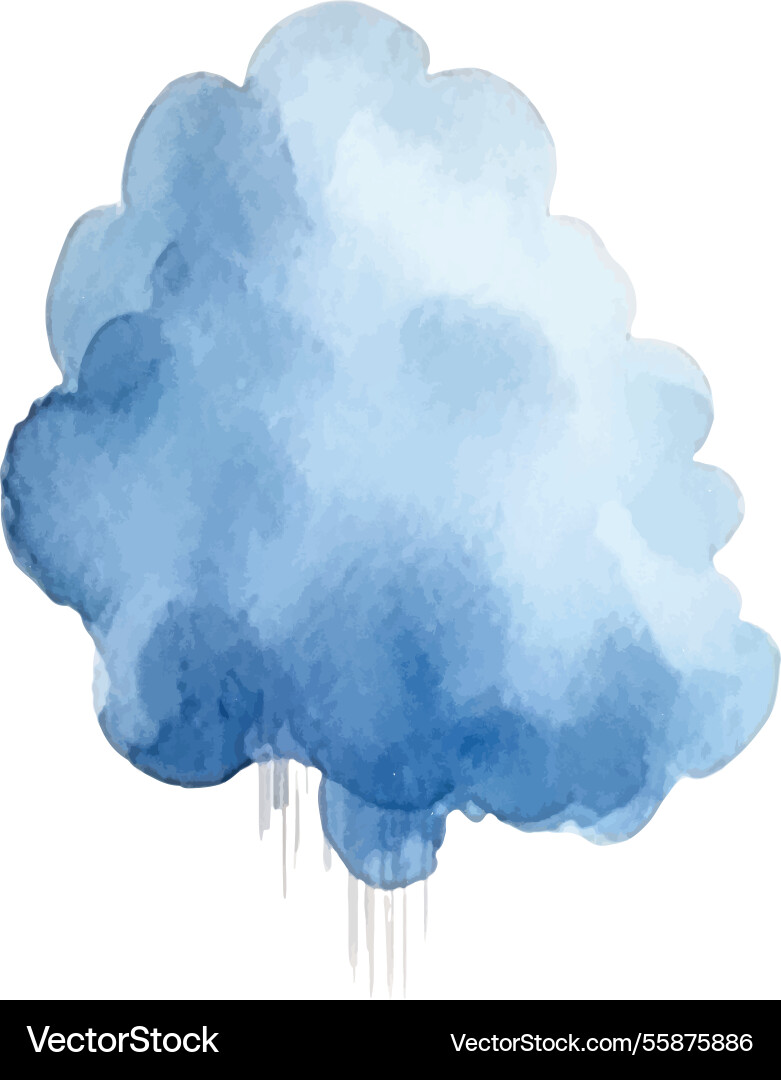 Watercolor painted cloud hand drawn design Vector Image