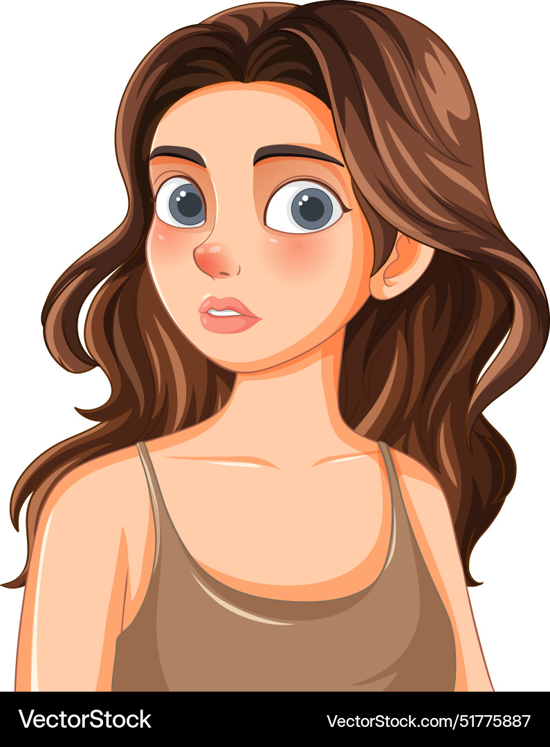 A young woman with surprised expression Royalty Free Vector