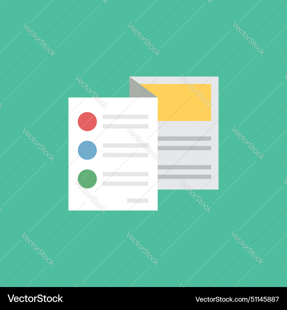 Brochure flyer icon in flat style booklet Vector Image