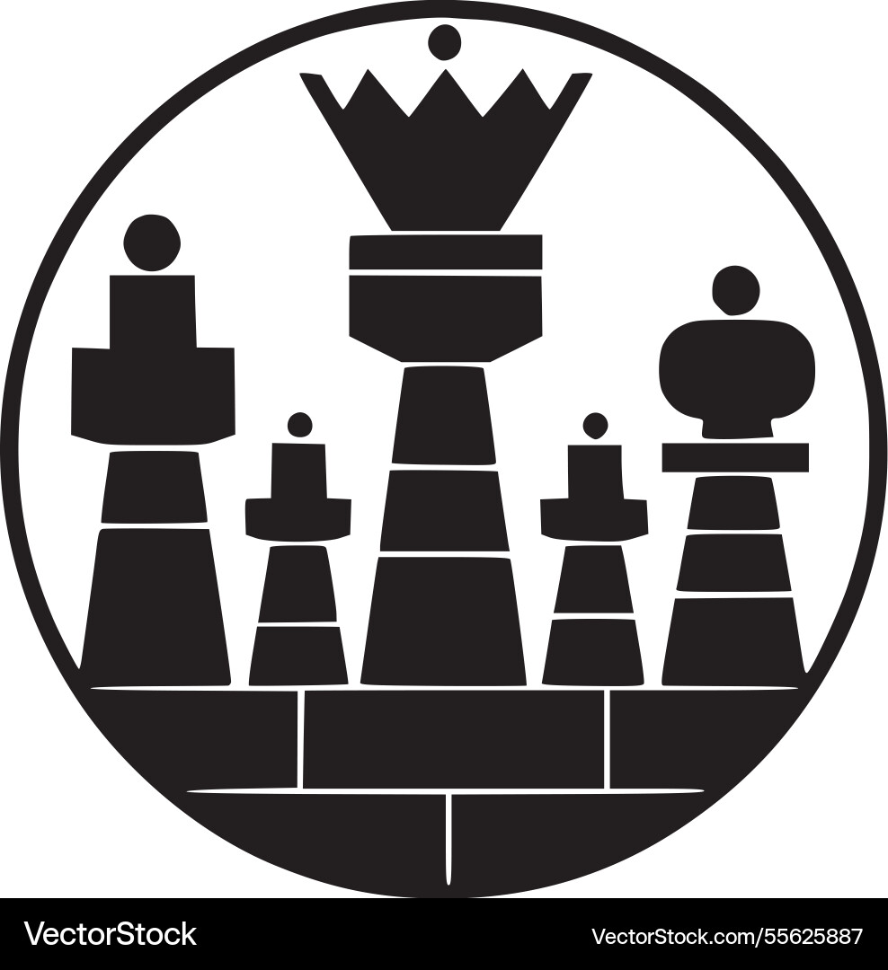Chess - minimalist and flat logo Royalty Free Vector Image