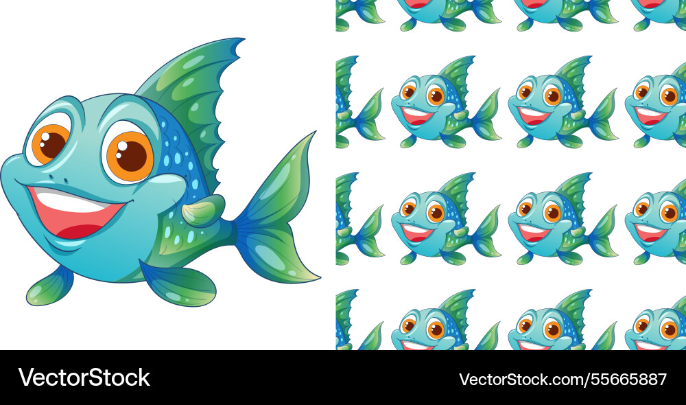 Colorful fish with a playful joyful theme Vector Image