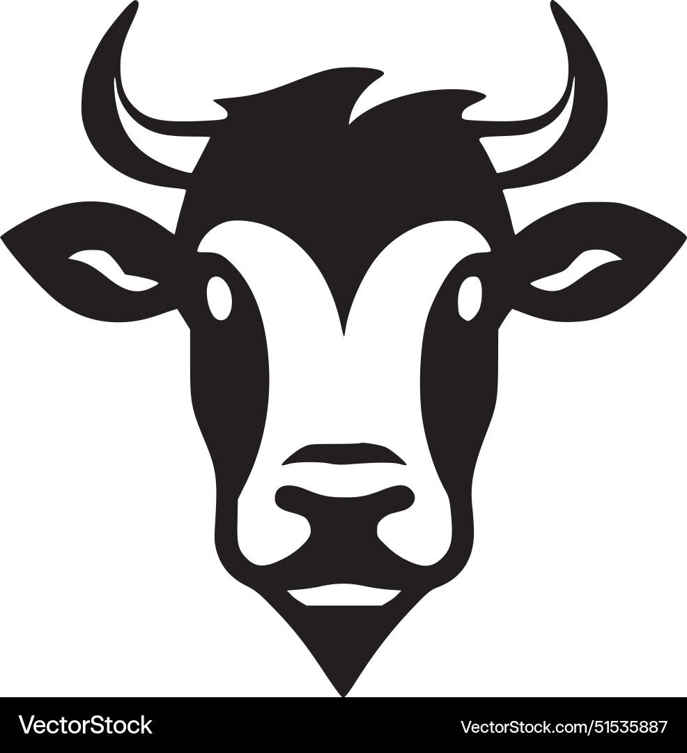 Cow - minimalist and flat logo Royalty Free Vector Image