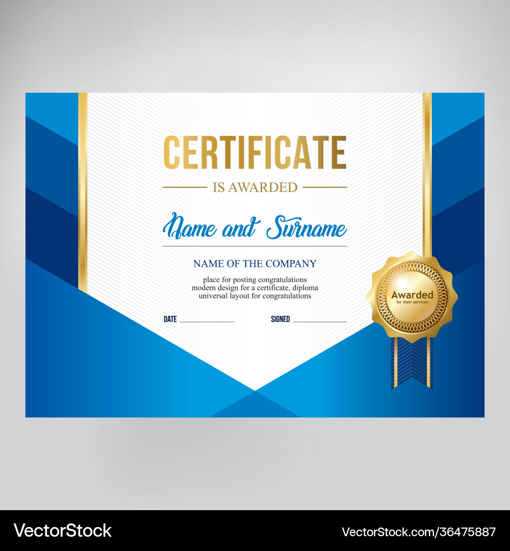 Design certificate diploma modern geometric Vector Image