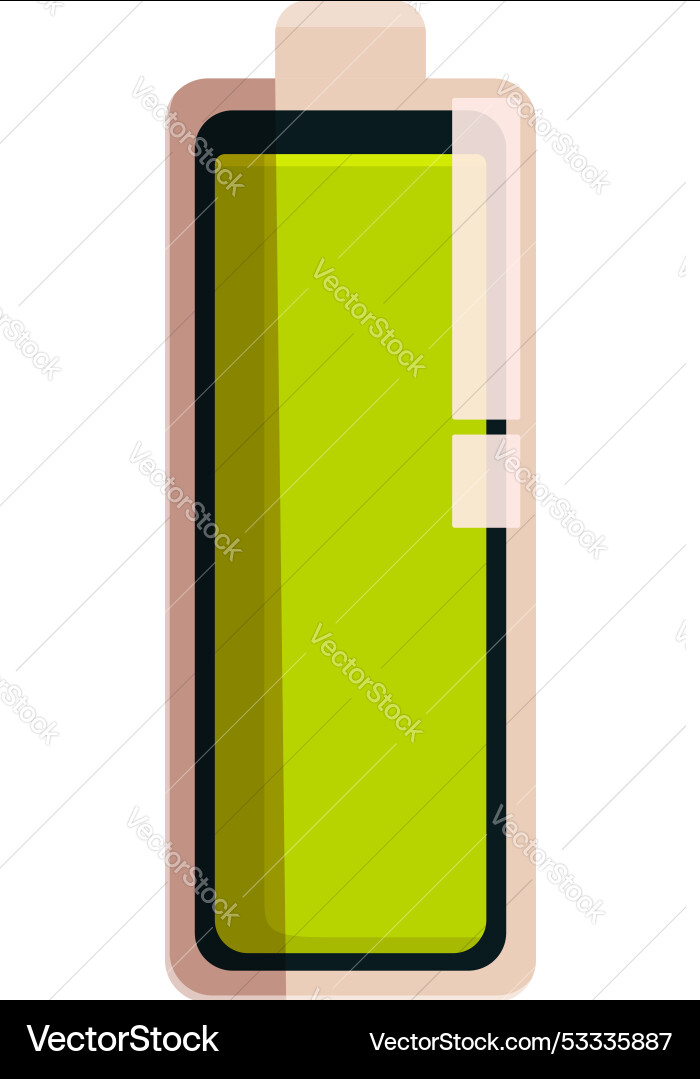 Green battery icon showing almost full charge Vector Image