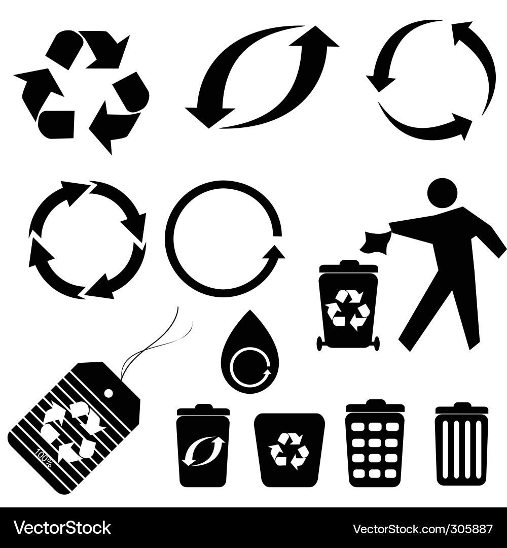 Recycling icons Royalty Free Vector Image - VectorStock