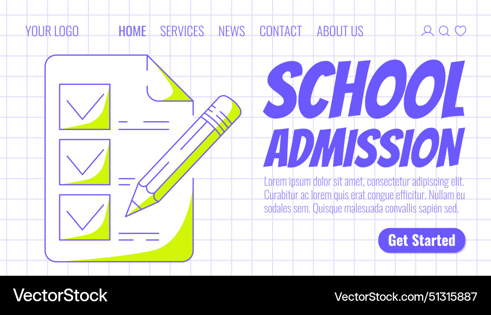 School admission sheet of paper with checkmarks Vector Image School admission sheet of paper with checkmarks Vector Image
