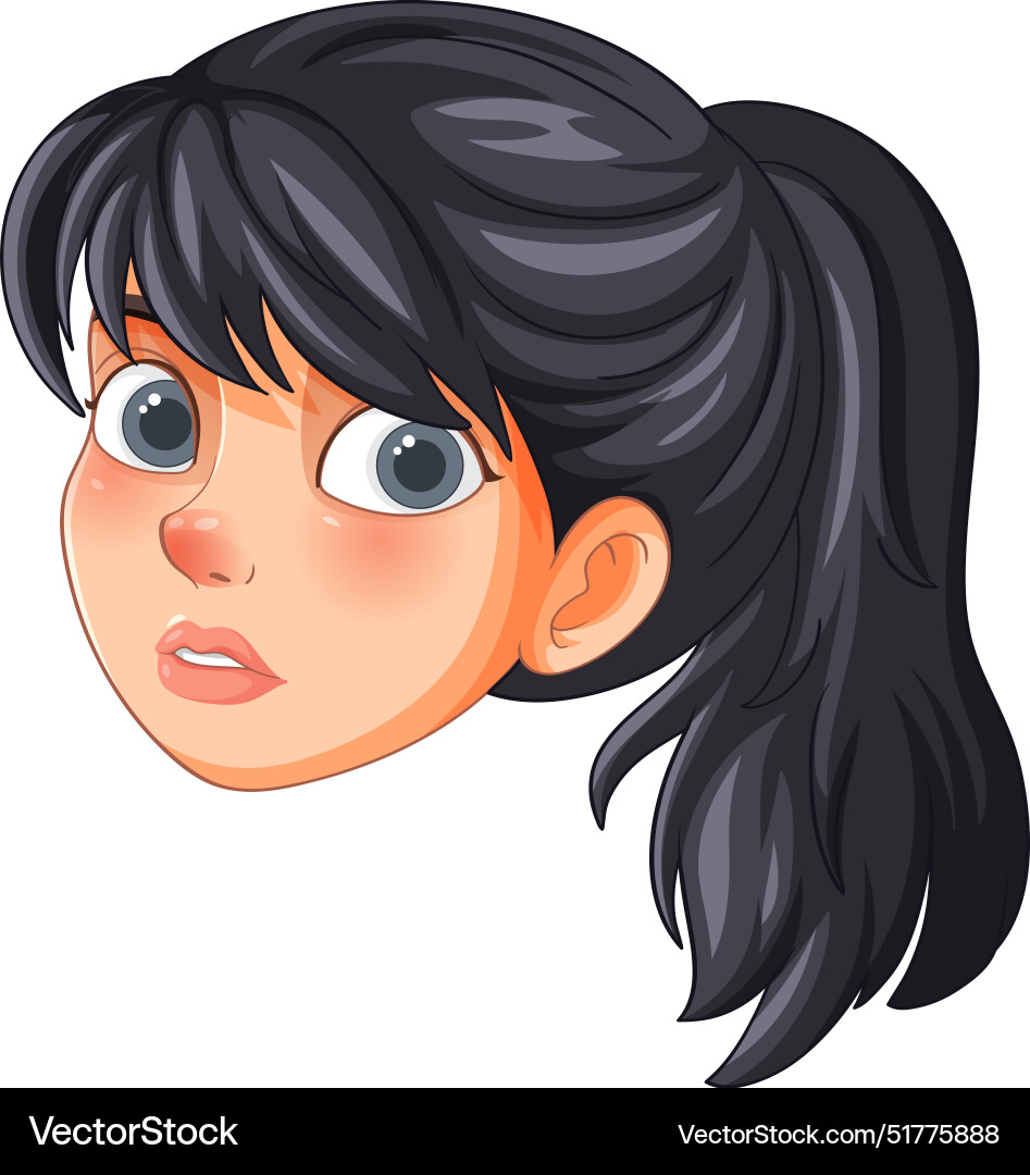 A girl with surprised expression Royalty Free Vector Image