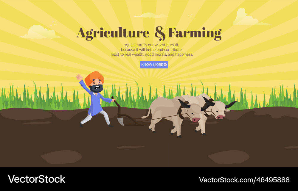 Agricultural Farming Banner Template Royalty Free Vector