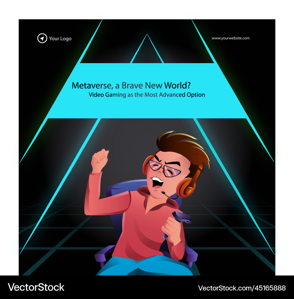 Banner design of metaverse a brave new world Vector Image