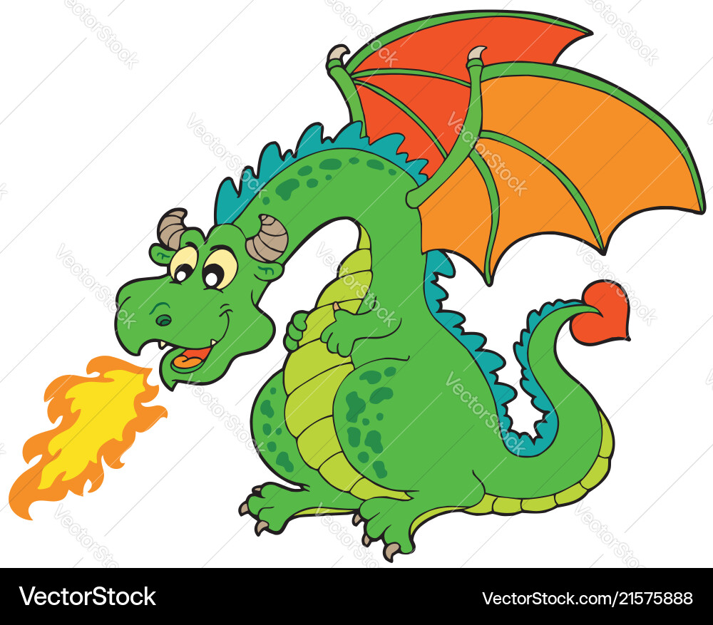 Cartoon fire dragon Royalty Free Vector Image - VectorStock