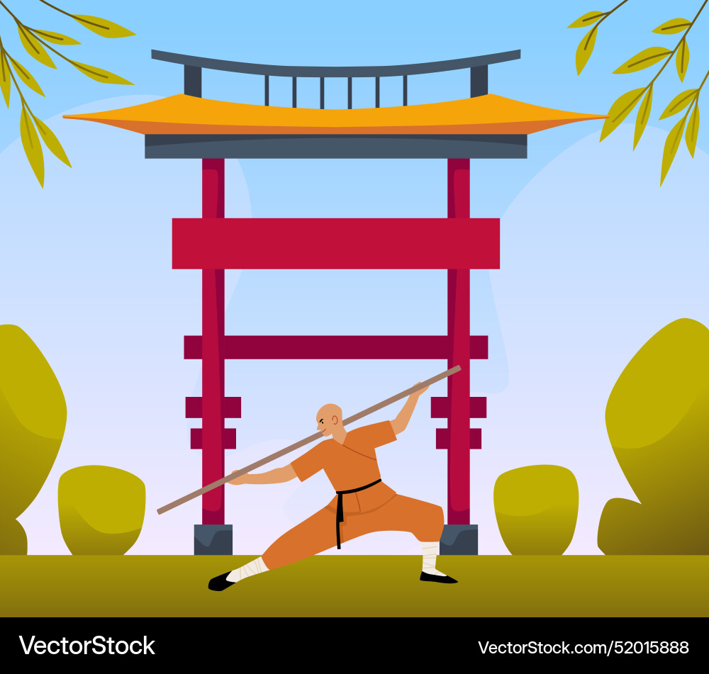 Chinese martial arts kung fu Royalty Free Vector Image
