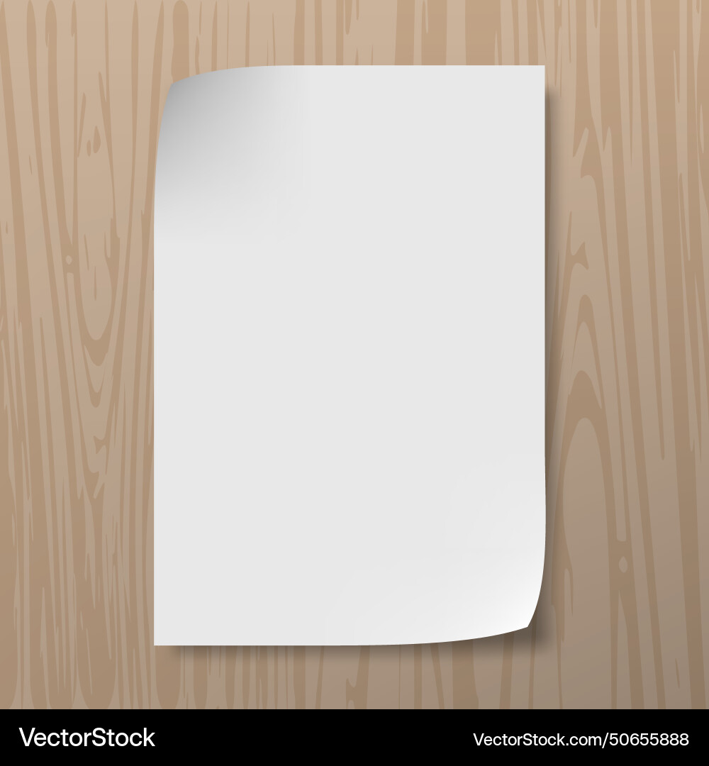 Clear a4 office paper sheet with folded corners Vector Image